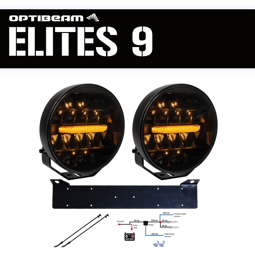 2-pack OPTIBEAM Elites 9" - komplett paket - Proled